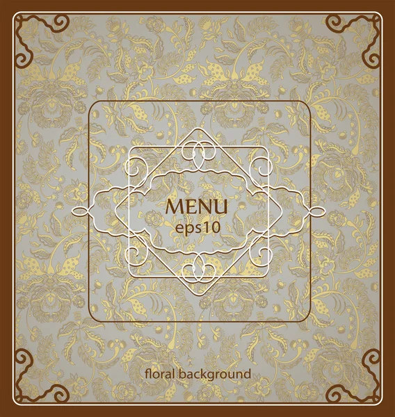 Floral menu pink and grey background, oriental motif Stock Vector Image ...