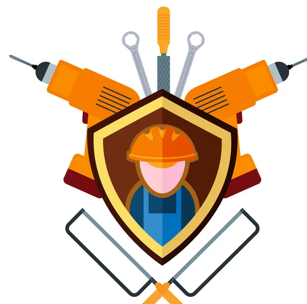 Flat builder emblem Stock Vector by ©panambapro 89452760