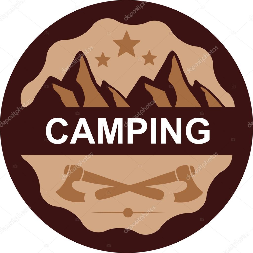Flat camping emblem Stock Vector by ©panambapro 99631114