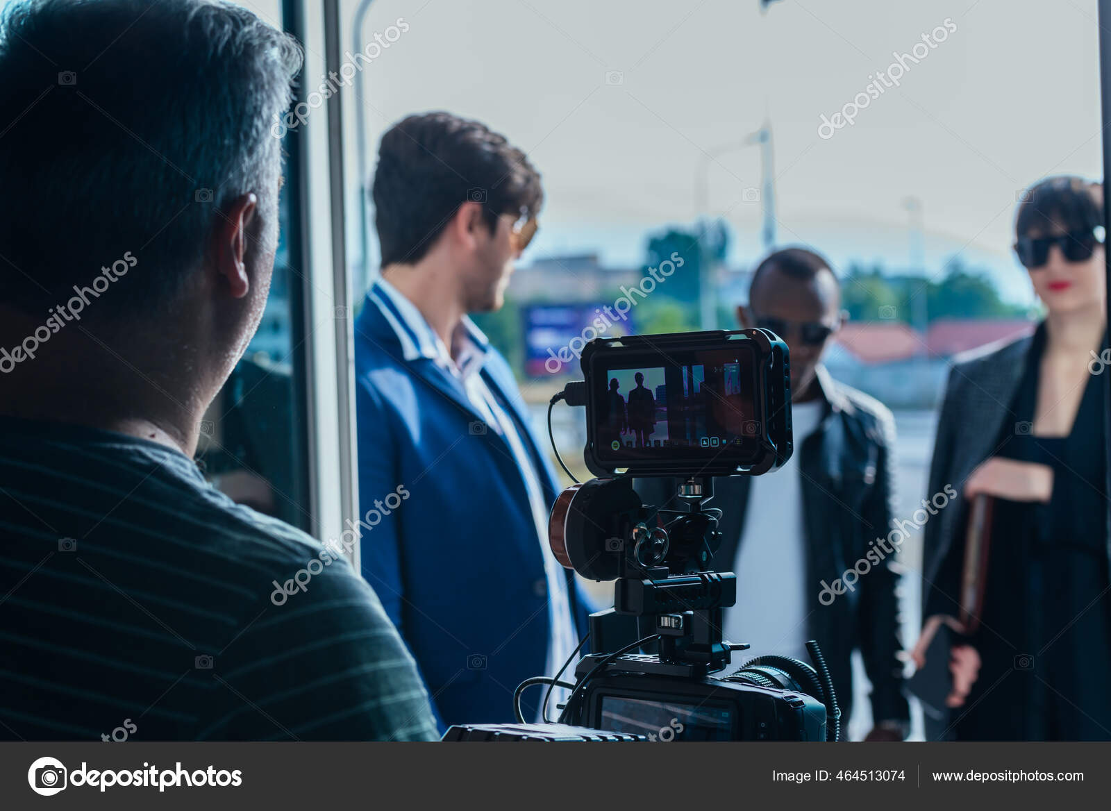 Videographer Making Video Young Multi Ethnic Business People — Stock ...