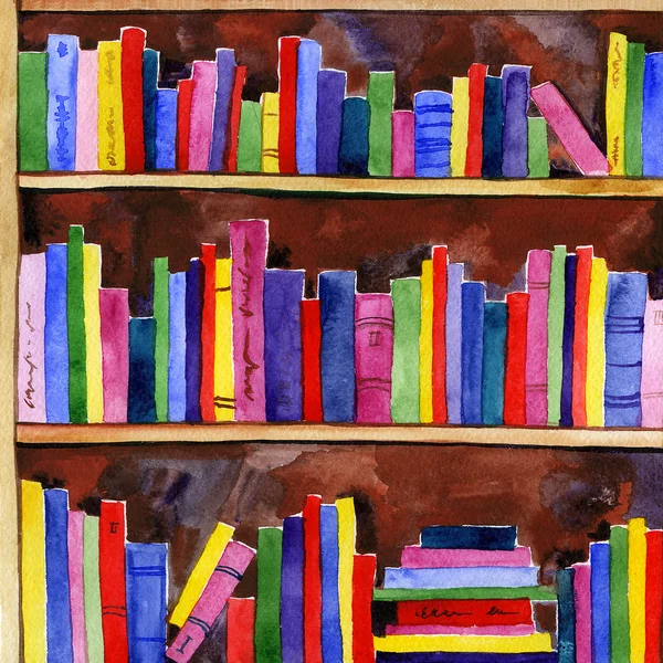 Watercolor colored books pattern — Stock Photo © 7slonov #106484430