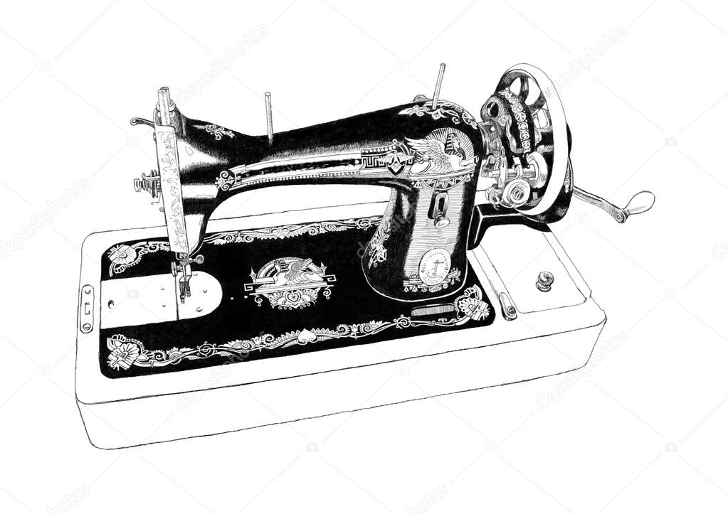 Antique Sewing Machine Drawing