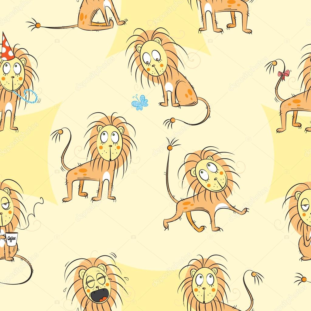 Pattern with lions. Stock Vector Image by ©voron4ihina #82741540
