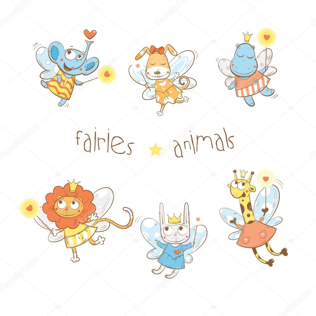 Fairies animals set. — Stock Vector © voron4ihina #87347108