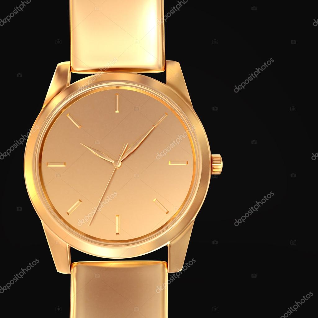Golden watch isolated on a black background Stock Photo by ©SectoR_2010 ...