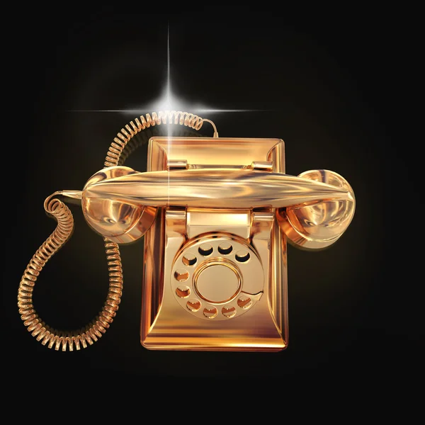 Golden phone on white isolated background. Stock Photo by ©SectoR_2010 ...