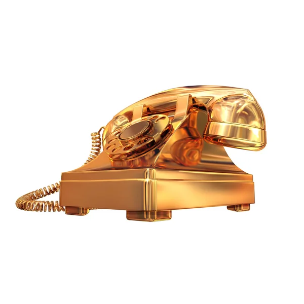 Golden phone on white isolated background. Stock Photo by ©SectoR_2010 ...