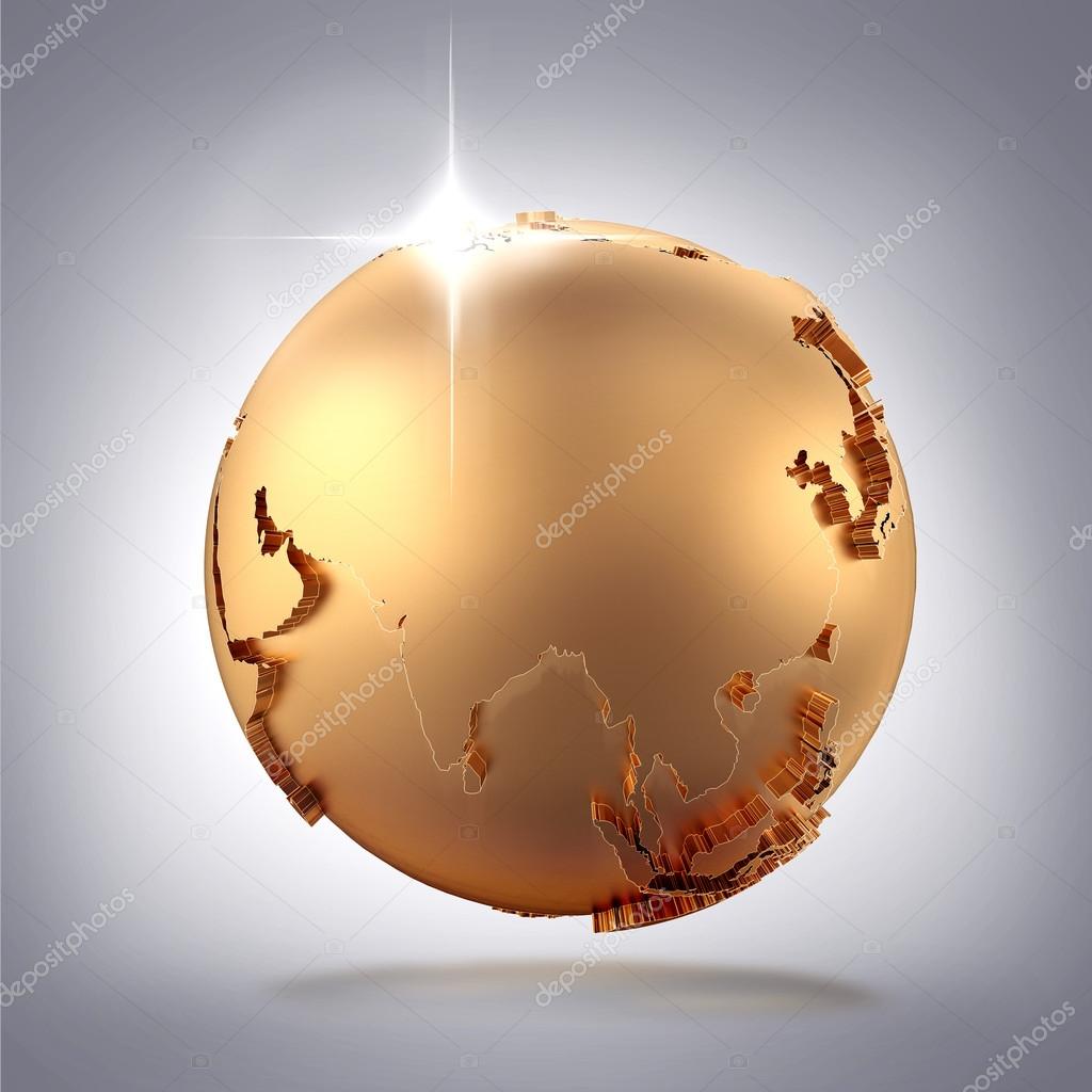 Golden Planet on gray background — Stock Photo © SectoR_2010 #66132123