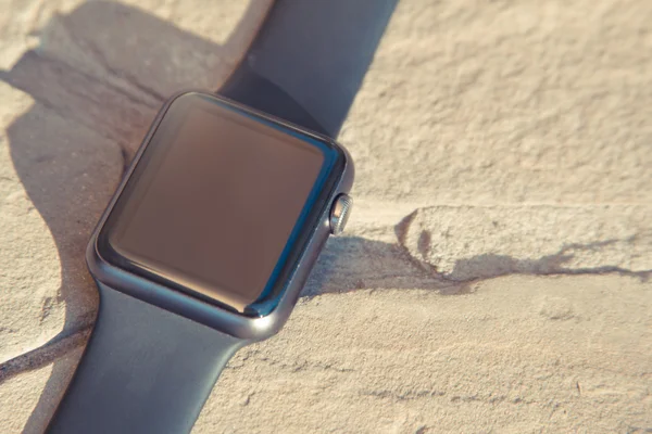 Smart watch on stone background. Mockup — Stock Photo © SectoR_2010 ...