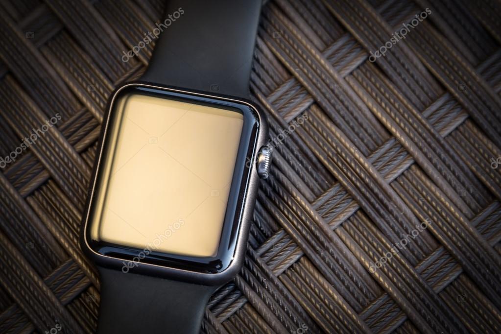 Smart watch on texture background. Mockup — Stock Photo © SectoR_2010 ...