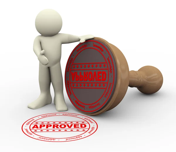 3d man and original rubber stamp — Stock Photo © nasirkhan #64693157
