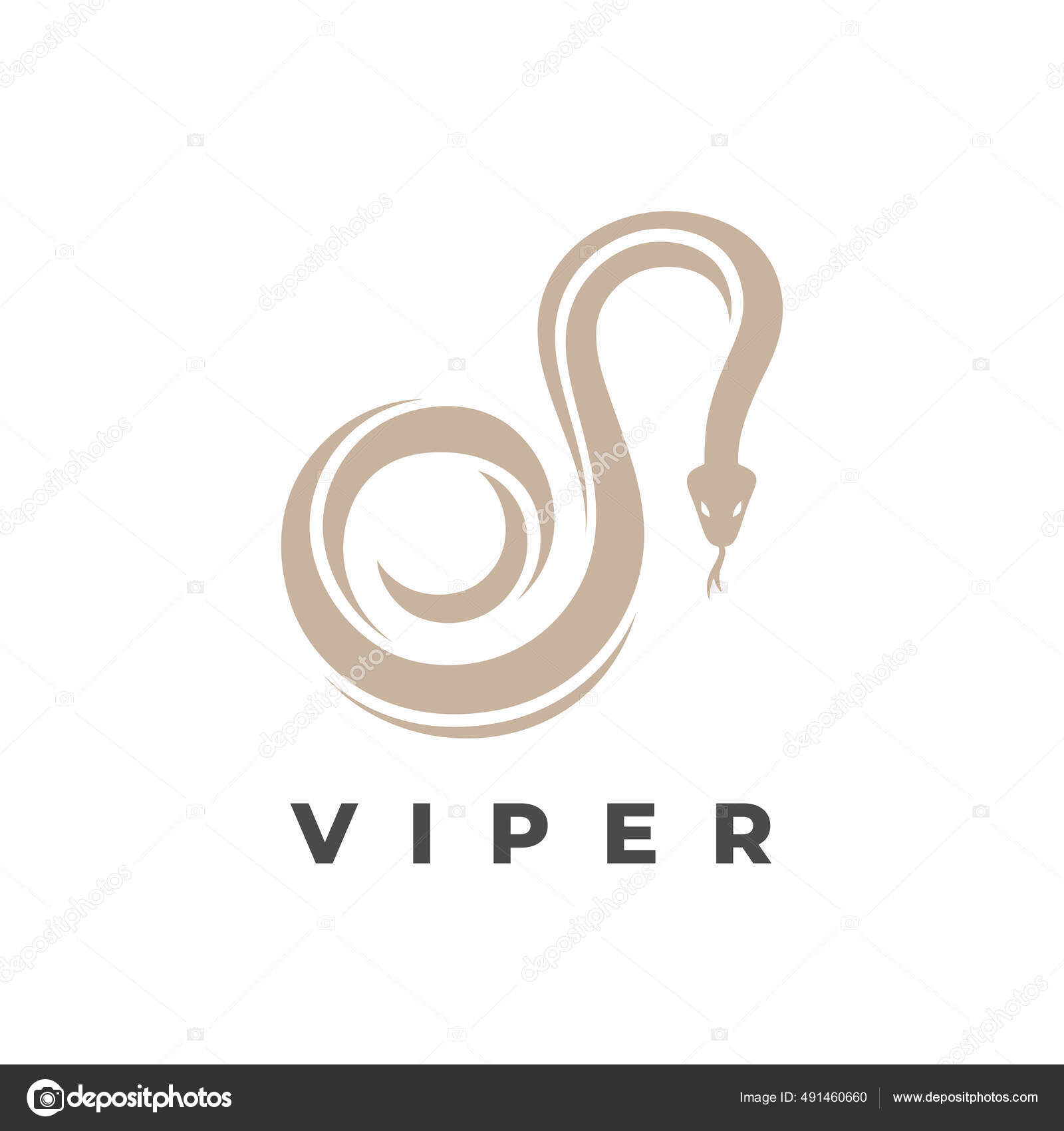 Snake Icon Viper Symbol Serpent Emblem Reptile Sign Vector Illustration ...