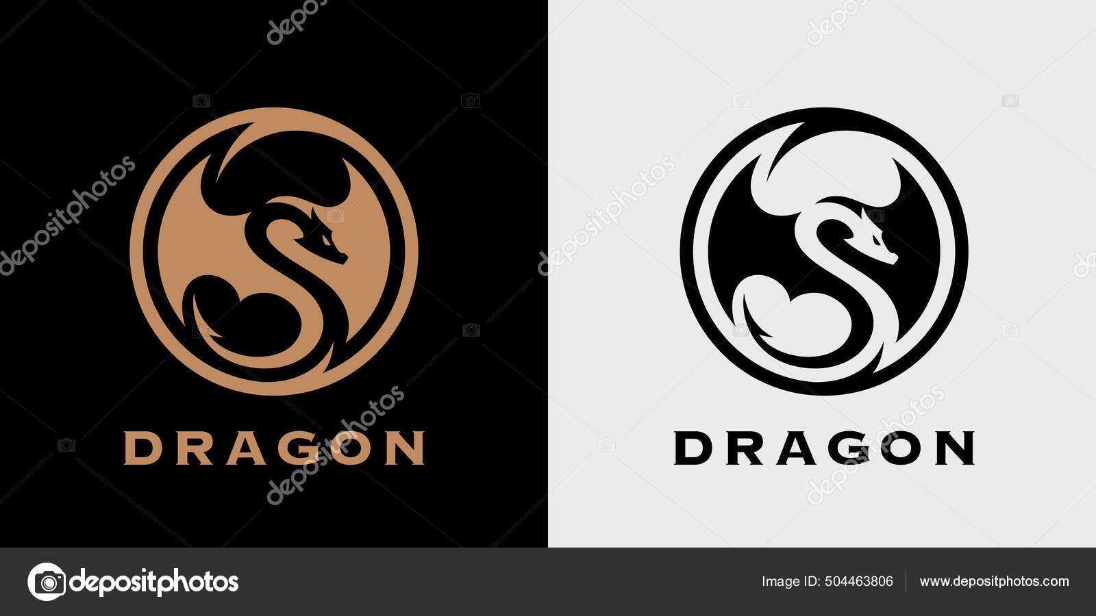 Mythical Dragon Symbol Mythological Beast Logo Icon Vector Illustration ...
