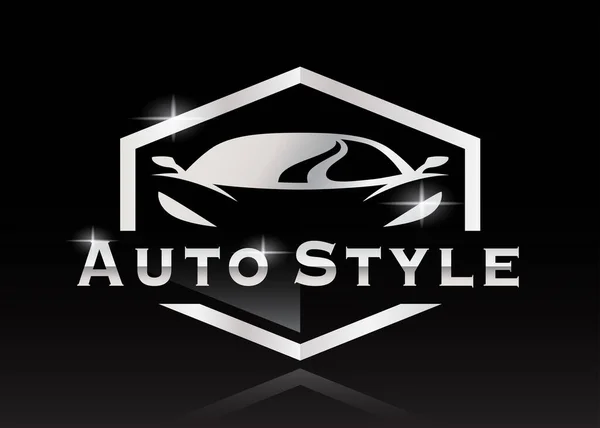 Auto style car logo design with concept sports vehicle silhouette Stock ...