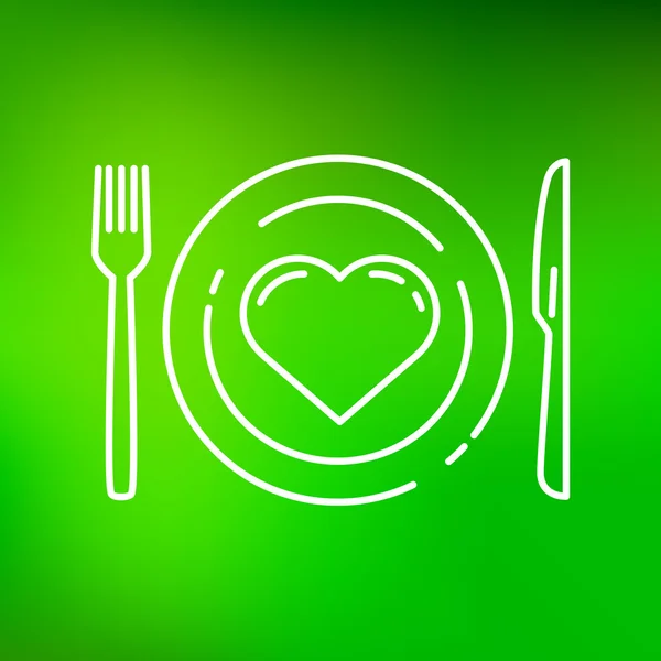 Concept eat healthy icon. Conceptual healthy diet sign. heart, knife ...