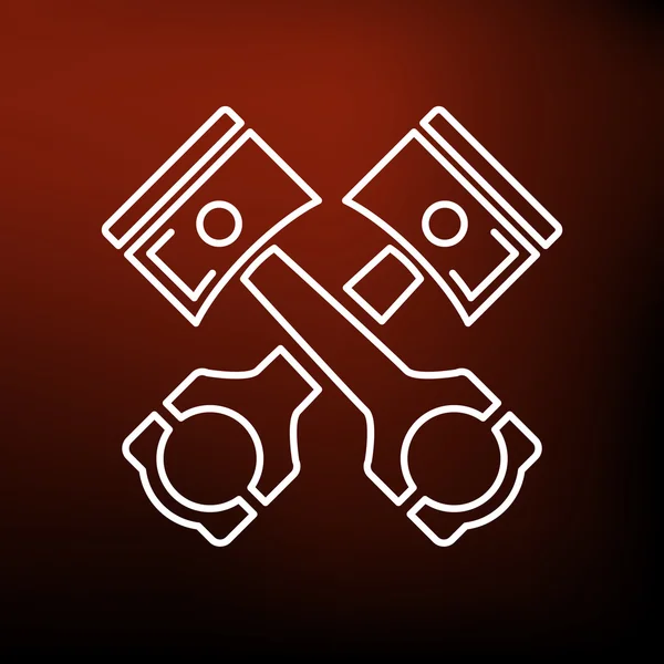 Pistons and conrods icon. Pistons rods sign. Vehicle service symbol ...