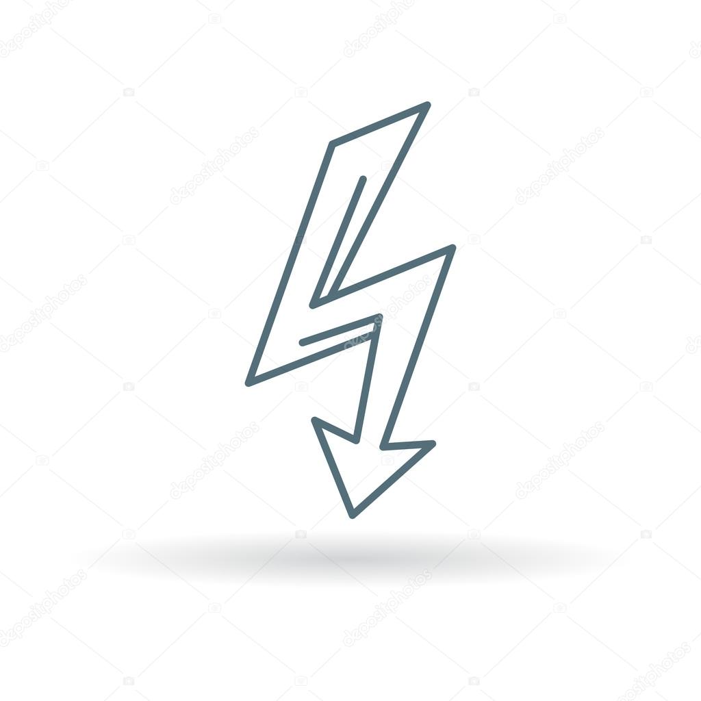 Electric thunderbolt arrow icon — Stock Vector © TheModernCanvas #95358906