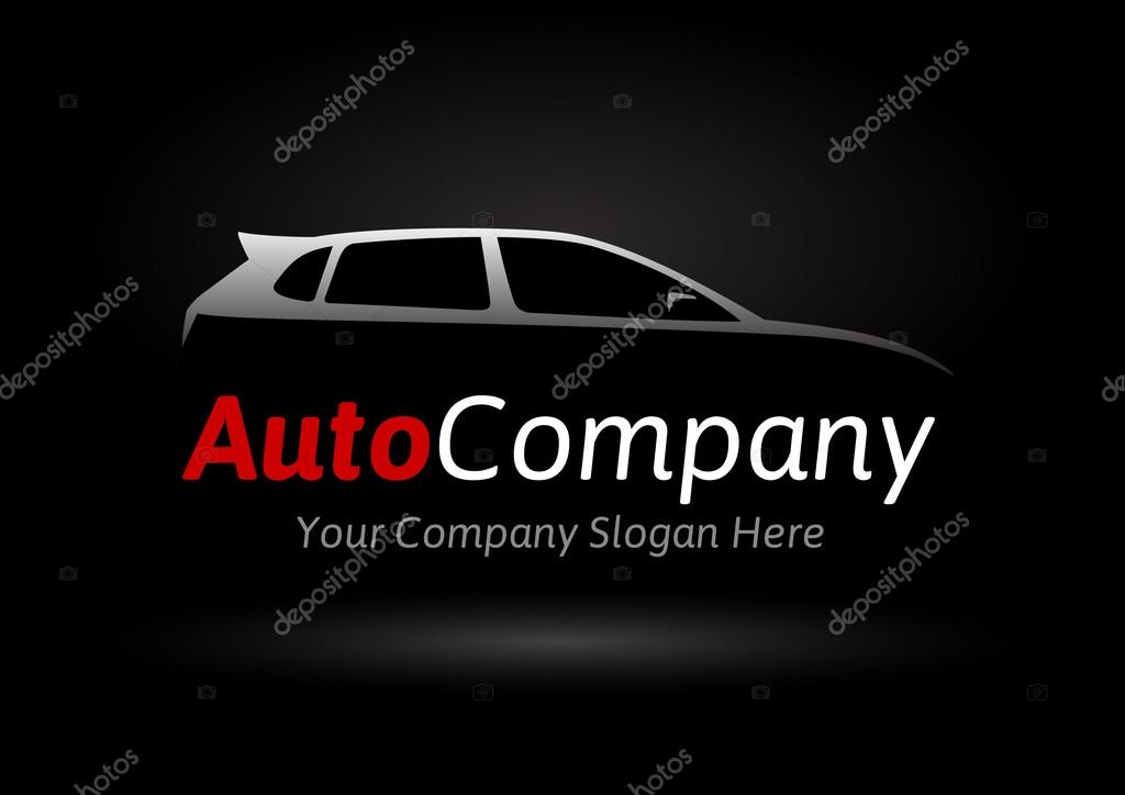 Modern auto company vehicle logo design concept with sports hatchback ...