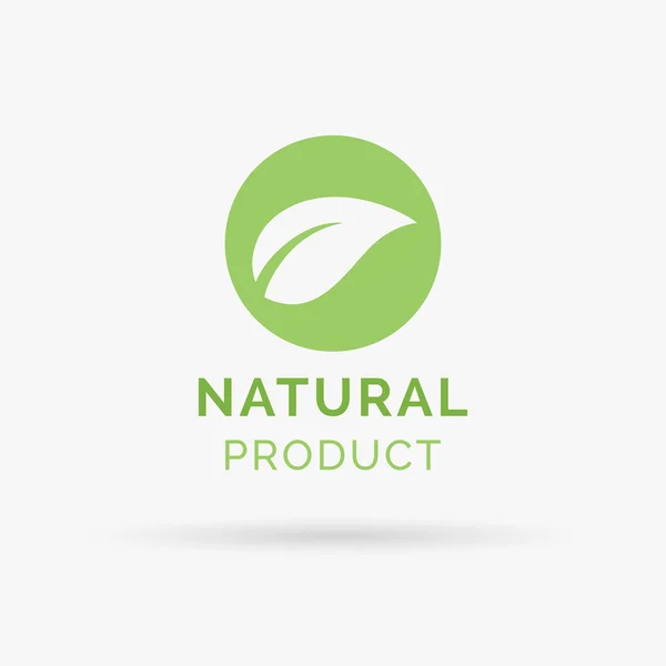 100% natural product symbol design with green leaf icon Stock Vector ...