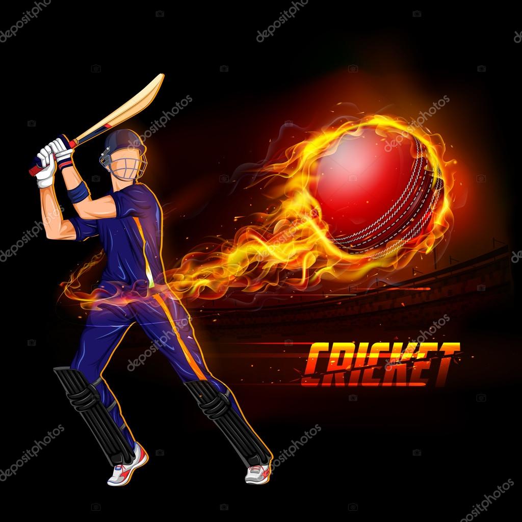 Batsman Playing Cricket Championship Stock Vector Image By ©vectomart 103121402