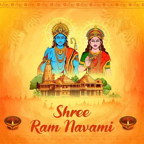 Lord Rama with bow arrow for Shree Ram Navami celebration background ...
