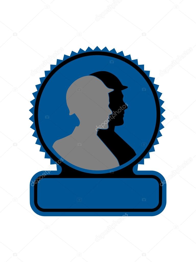 Label a symbol working with a place for the text on a white background ...