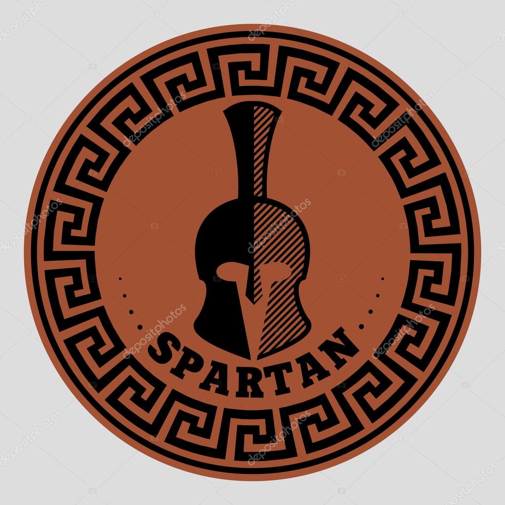 Icon Gold Symbol Spartan Soldier Stock Vector Matc