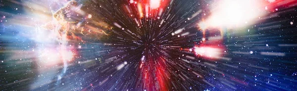 Panorama view warp space , Abstract of warp or hyperspace motion star ...