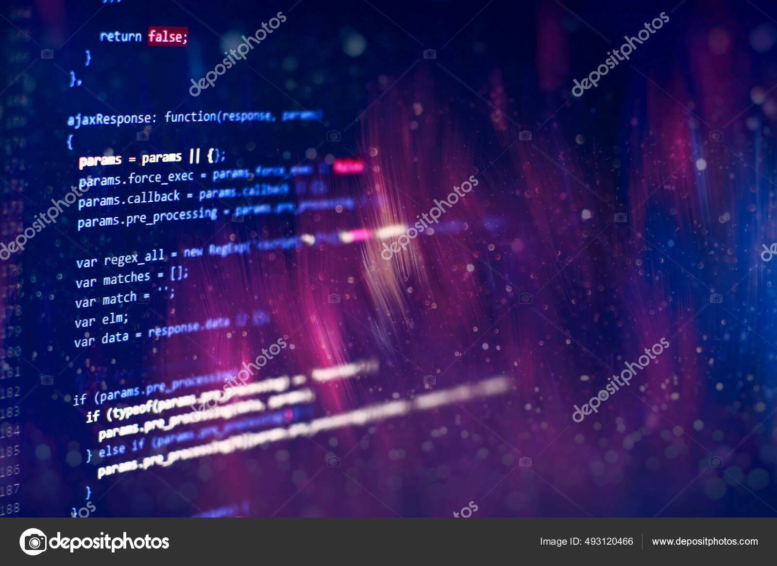 Abstract Computer Script Code Programming Code Screen Software
