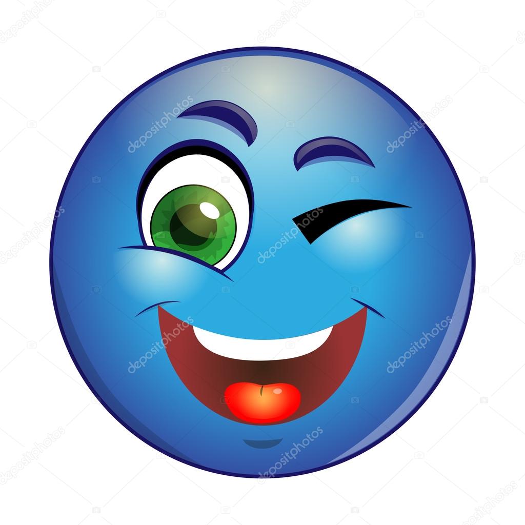Um brilho azul emoticon piscando — Vetor de Stock © natalipopova #113995552 Um brilho azul emoticon piscando — Vetor de Stock © natalipopova #113995552