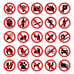 Set of Signs for Different Prohibited Activities Stock Vector Image by ...
