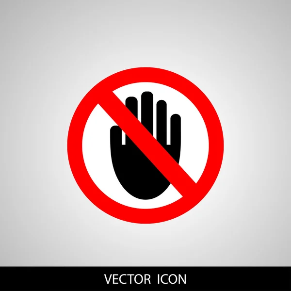 No entry hand sign on white background Stock Vector Image by ...