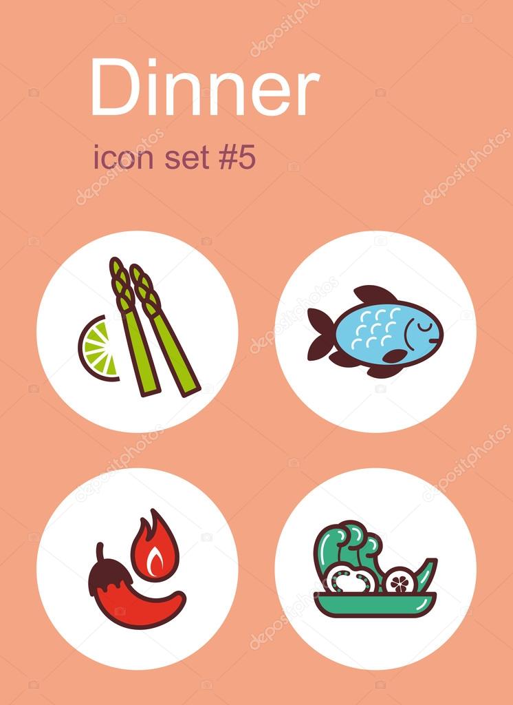 Dinner icons Stock Vector Image by ©artefy #58783559