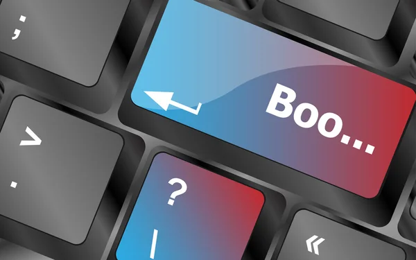 palabra boo en las teclas del teclado del ordenador. teclas de teclado ...