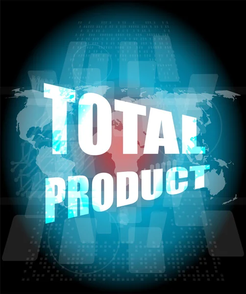 total product words on digital screen background with world map - Stock ...