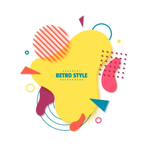 Pattern of liquid geometric shapes in cut paper style. Creative flyer ...