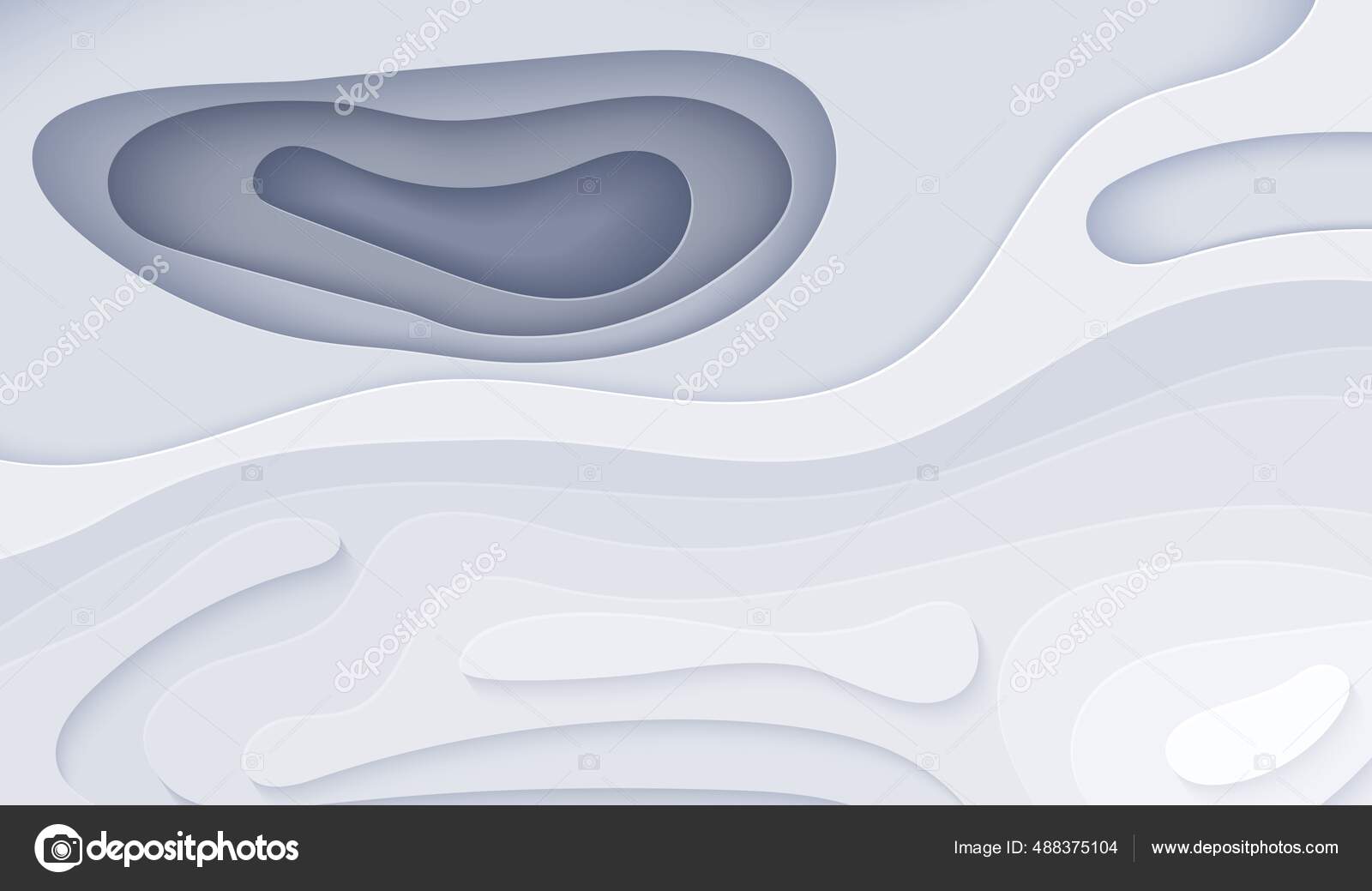 Topographic map in paper cut style. 3d abstract background with cut out ...