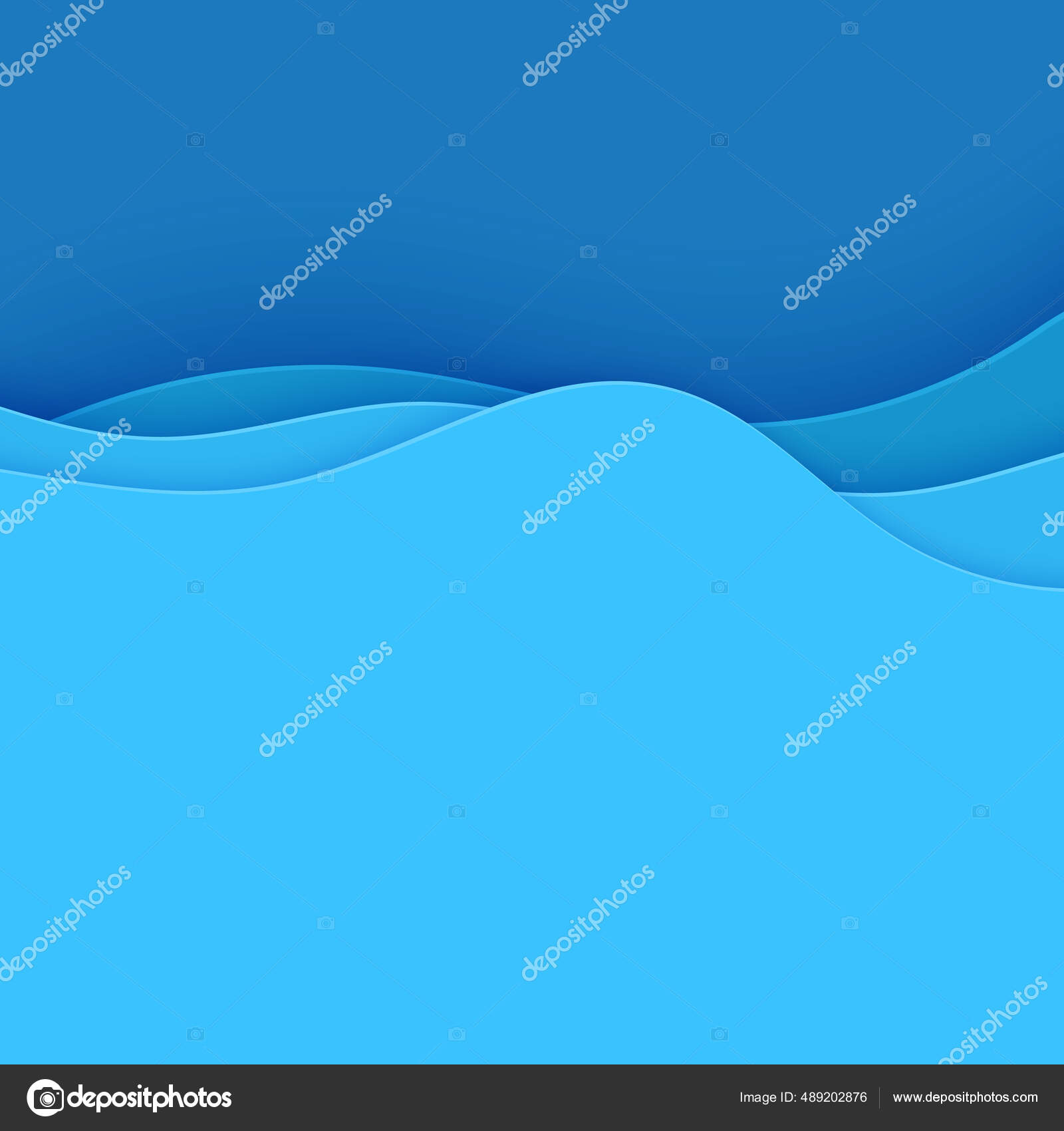 Blue abstract background in paper cut style. Layers of paper wavy water ...