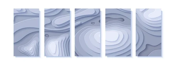 Set of topography flyers. Outline cartography landscape. Collection of ...