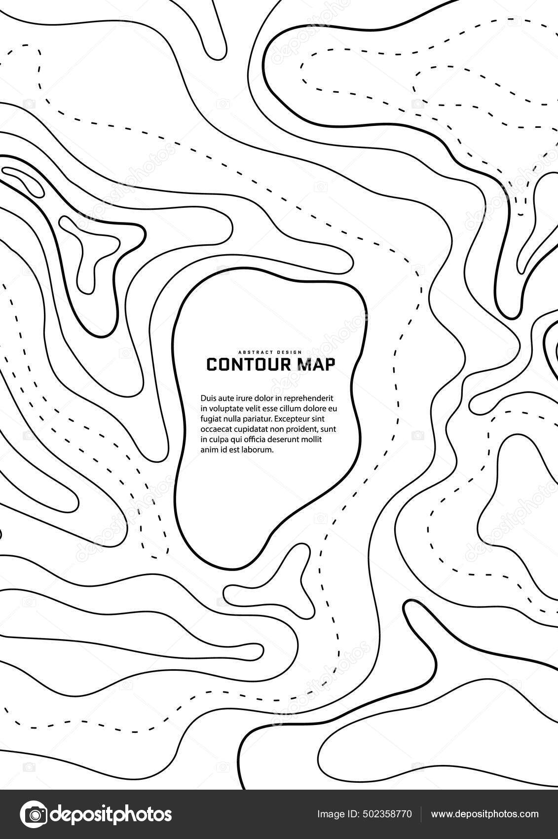 Topographic map abstract background. Outline cartography landscape ...