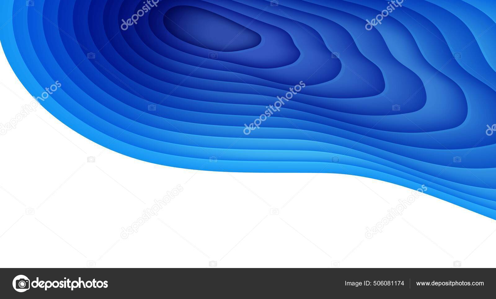 Blue abstract background in paper cut style. Layers of paper wavy water ...