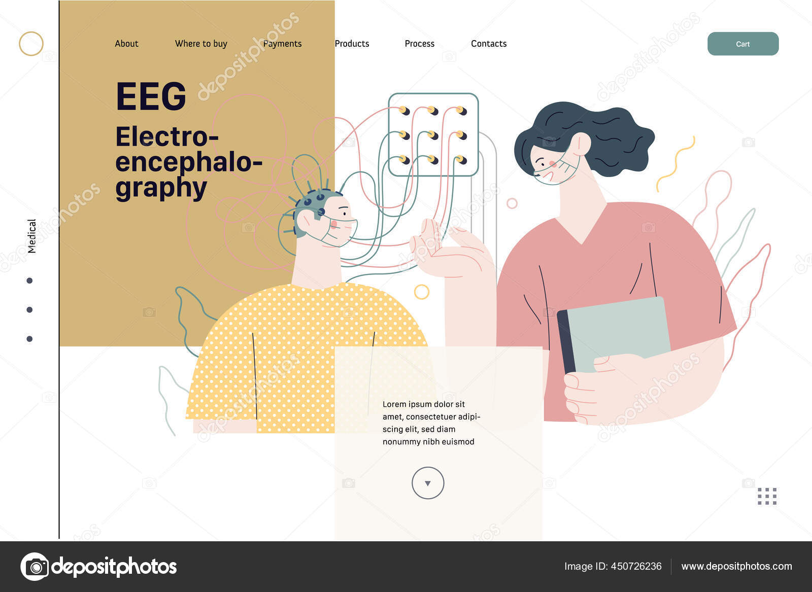 Medical tests illustration - EEG Stock Vector by ©grivina 450726236