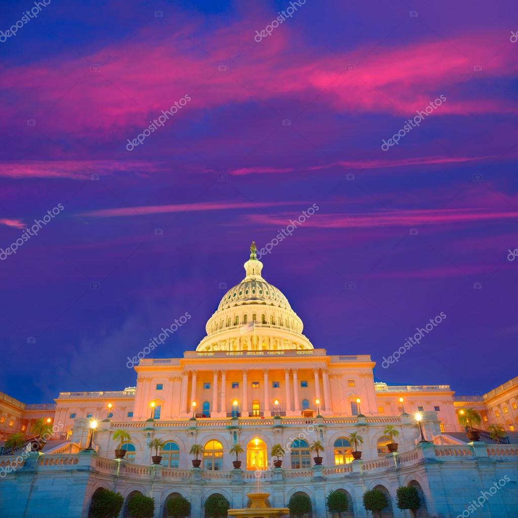 Capitol building Washington DC sunset US congress Stock Photo by ...