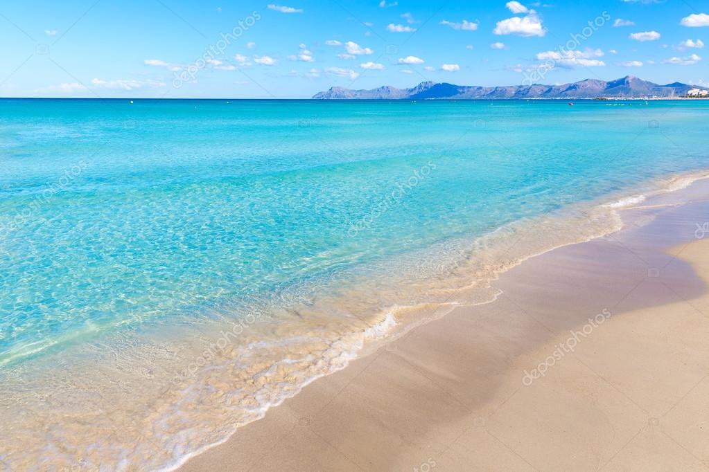 Mallorca Can Picafort beach in alcudia bay Majorca — Stock Photo ...