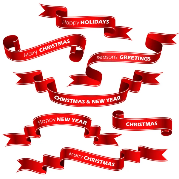 Christmas ribbons Stock Vectors, Royalty Free Christmas ribbons ...