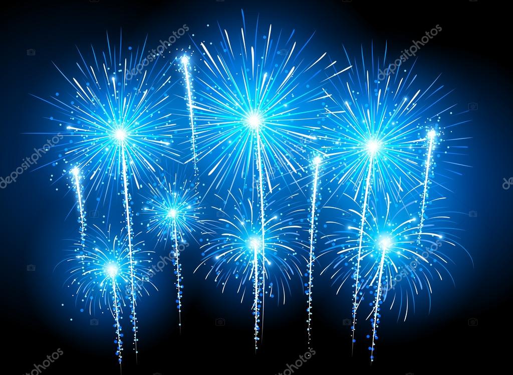 Blue fireworks Stock Vector Image by ©-Baks- #54826489