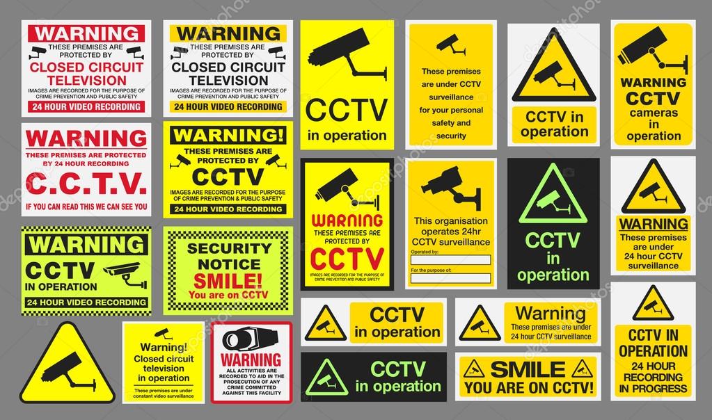 CCTV Signs — Stock Vector © Thomaspajot #63576991