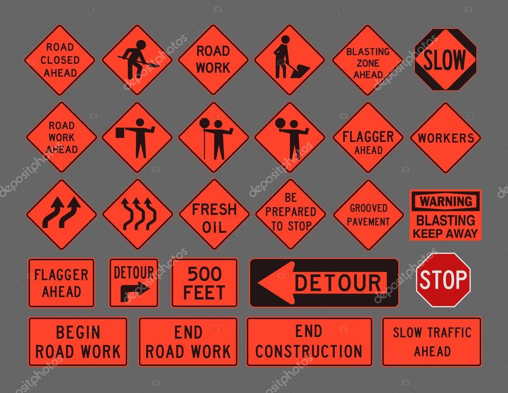 Workers road signs Stock Vector by ©Thomaspajot 92342022