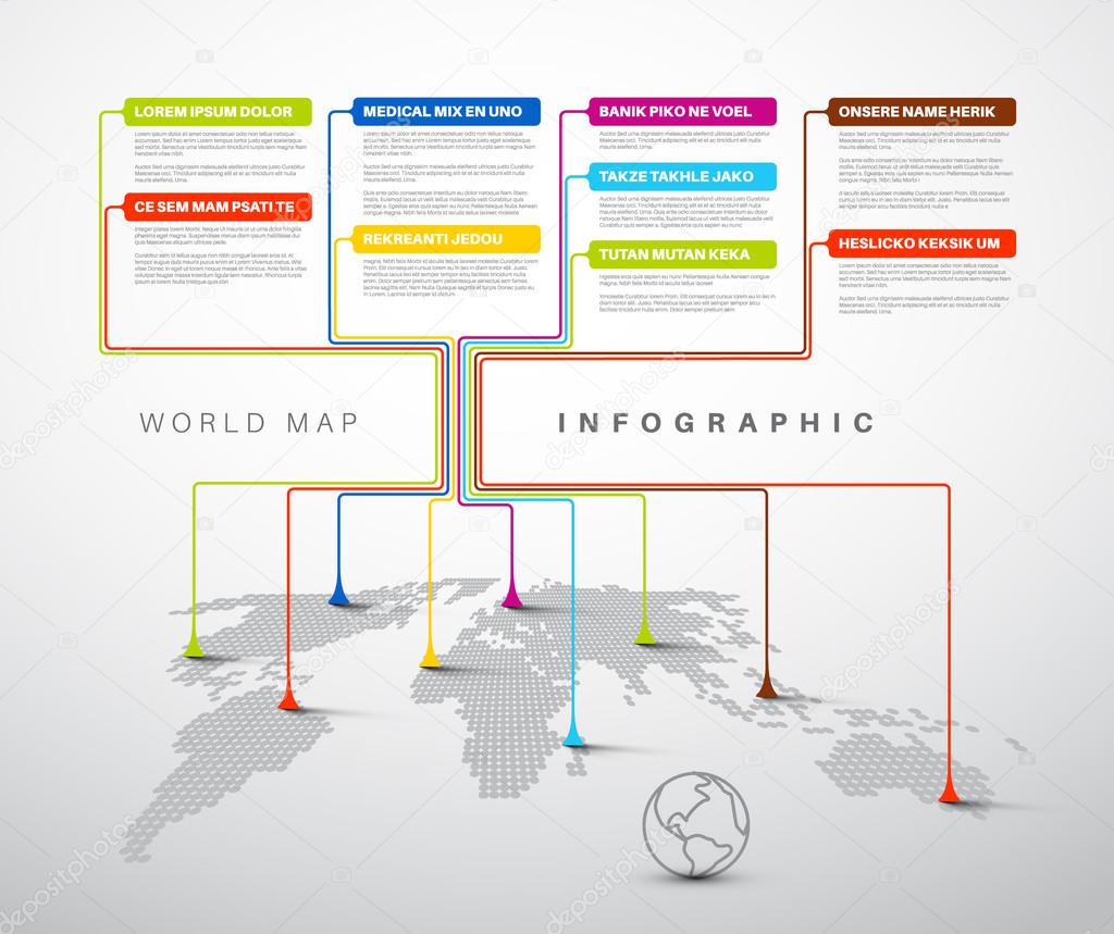 World Map With Pointer Marks Stock Vector By ©orson 113258312