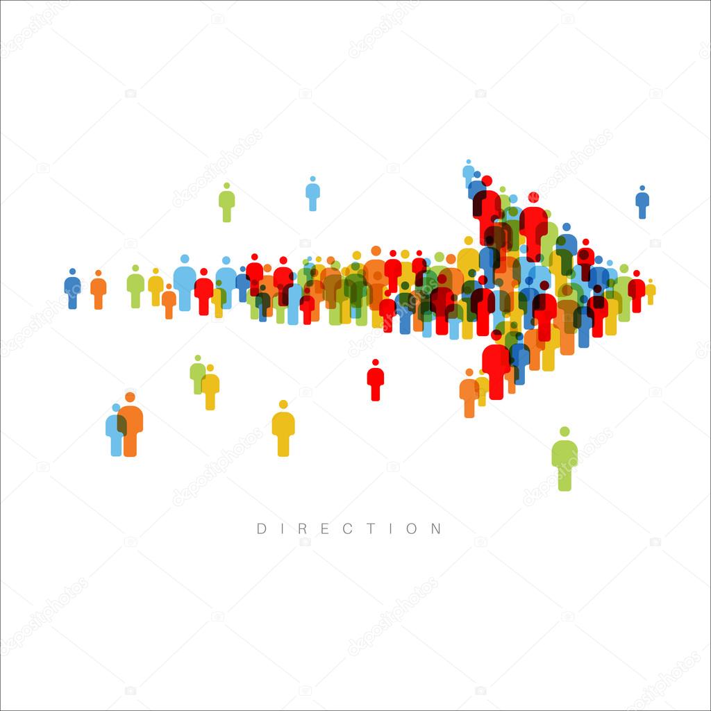 Direction arrow made from people icons Stock Vector Image by ©orson ...